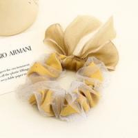 China Wholesale 5 Colors 8g Gauze Bow Hair Scrunchies for Women Girls Hair Circle Accessories for sale