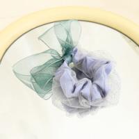 China Wholesale 5 Colors 8g Gauze Bow Hair Scrunchies for Women Girls Hair Circle Accessories for sale