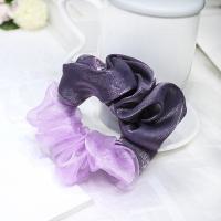 China Wholesale Multicolor Organza Hair Scrunchies 10cm Fabric Rubber Ponytail Bands for Women Girls for sale