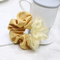 China Wholesale Multicolor Organza Hair Scrunchies 10cm Fabric Rubber Ponytail Bands for Women Girls for sale