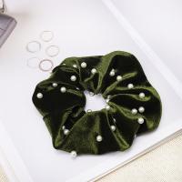 China Wholesale Velvet Pearl Hair Scrunchies 6cm Silk Hair Curling Ribbon for Women Girls for sale