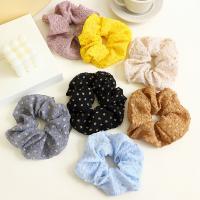 China Printed Large Scrunchie for Women Chiffon Bronzed Hair Accessories 10cm Elastic for sale