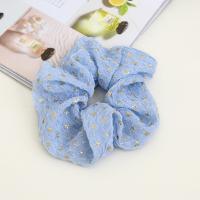 China Printed Large Scrunchie for Women Chiffon Bronzed Hair Accessories 10cm Elastic for sale