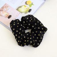China Printed Large Scrunchie for Women Chiffon Bronzed Hair Accessories 10cm Elastic for sale