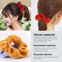 China Gold Velvet Elastic Hair Scrunchies 10cm Large Intestine Head Ring for Women for sale