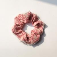 China Wholesale Handmade Pearl Lace Fabric Mickey Scrunchies Hair Ties 10cm for Women Girls for sale