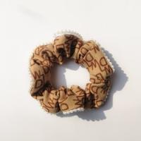 China Wholesale Handmade Pearl Lace Fabric Mickey Scrunchies Hair Ties 10cm for Women Girls for sale