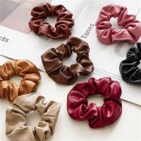 China PU Leather Hair Rope Ties Multicolor Hair Scrunchies 10mm Width for Girls Hair Accessories for sale