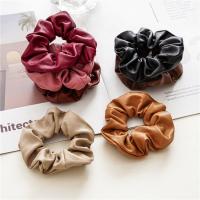 China PU Leather Hair Rope Ties Multicolor Hair Scrunchies 10mm Width for Girls Hair Accessories for sale