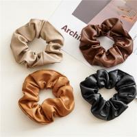 China PU Leather Hair Rope Ties Multicolor Hair Scrunchies 10mm Width for Girls Hair Accessories for sale