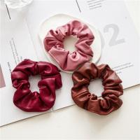China PU Leather Hair Rope Ties Multicolor Hair Scrunchies 10mm Width for Girls Hair Accessories for sale