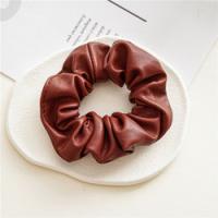 China PU Leather Hair Rope Ties Multicolor Hair Scrunchies 10mm Width for Girls Hair Accessories for sale