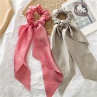 China Imitate Silk Satin Solid Color Ponytail Scarf Scrunchies 28cm 20g Hair Ties for sale