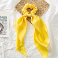 China Imitate Silk Satin Solid Color Ponytail Scarf Scrunchies 28cm 20g Hair Ties for sale