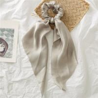 China Imitate Silk Satin Solid Color Ponytail Scarf Scrunchies 28cm 20g Hair Ties for sale