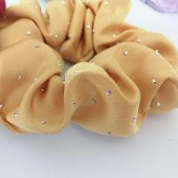 China Wholesale Satin Hair Scrunchies Imitated Silk Shine Rhinestone 10cm 8.5g for sale