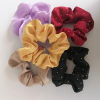 China Wholesale Satin Hair Scrunchies Imitated Silk Shine Rhinestone 10cm 8.5g for sale