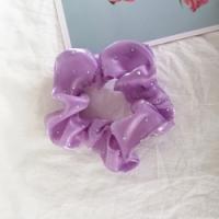 China Wholesale Satin Hair Scrunchies Imitated Silk Shine Rhinestone 10cm 8.5g for sale