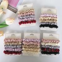 China 5 Pcs Set Satin Hair Scrunchies Elastic Hair Ties for Thick Hair Diameter 6.5cm OEM for sale
