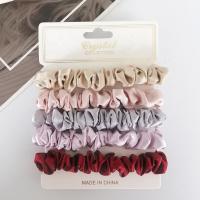China 5 Pcs Set Satin Hair Scrunchies Elastic Hair Ties for Thick Hair Diameter 6.5cm OEM for sale
