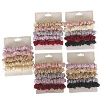 China 5 Pcs Set Satin Hair Scrunchies Elastic Hair Ties for Thick Hair Diameter 6.5cm OEM for sale