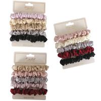 China 5 Pcs Set Satin Hair Scrunchies Elastic Hair Ties for Thick Hair Diameter 6.5cm OEM for sale