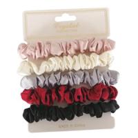 China 5 Pcs Set Satin Hair Scrunchies Elastic Hair Ties for Thick Hair Diameter 6.5cm OEM for sale