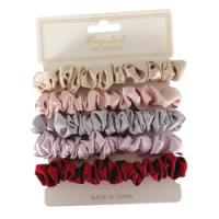 China 5 Pcs Set Satin Hair Scrunchies Elastic Hair Ties for Thick Hair Diameter 6.5cm OEM for sale