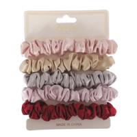 China 5 Pcs Set Satin Hair Scrunchies Elastic Hair Ties for Thick Hair Diameter 6.5cm OEM for sale