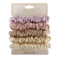 China 5 Pcs Set Satin Hair Scrunchies Elastic Hair Ties for Thick Hair Diameter 6.5cm OEM for sale