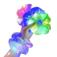 China LED Luminous Satin Hair Scrunchies 11cm Party Hair Ties for Women Girls 3 Lighting Modes for sale