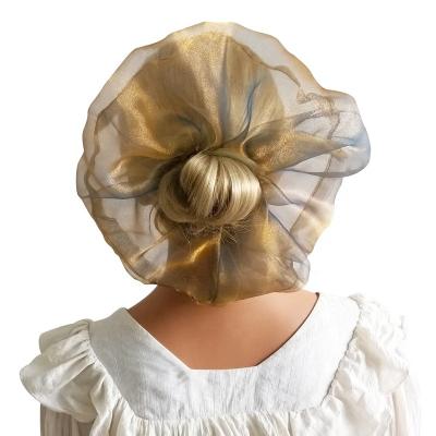 China Wholesale Custom Fabric Hair Scrunchies 26cm Large Organza Hair Ties for Women Girls for sale