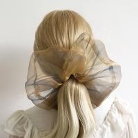 China Wholesale Custom Fabric Hair Scrunchies 26cm Large Organza Hair Ties for Women Girls for sale