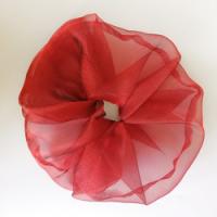 China Wholesale Custom Fabric Hair Scrunchies 26cm Large Organza Hair Ties for Women Girls for sale