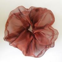 China Wholesale Custom Fabric Hair Scrunchies 26cm Large Organza Hair Ties for Women Girls for sale
