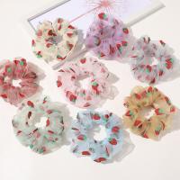 China Embroidered Oversize Hair Scrunchies 14cm 12cm Mesh Cloth Soft Elastic Hair Ties for sale
