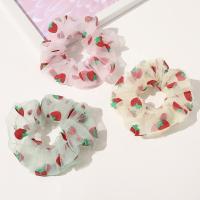 China Embroidered Oversize Hair Scrunchies 14cm 12cm Mesh Cloth Soft Elastic Hair Ties for sale