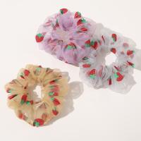 China Embroidered Oversize Hair Scrunchies 14cm 12cm Mesh Cloth Soft Elastic Hair Ties for sale