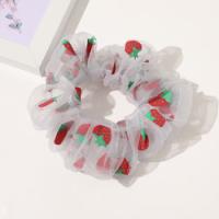 China Embroidered Oversize Hair Scrunchies 14cm 12cm Mesh Cloth Soft Elastic Hair Ties for sale
