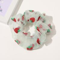 China Embroidered Oversize Hair Scrunchies 14cm 12cm Mesh Cloth Soft Elastic Hair Ties for sale