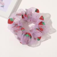 China Embroidered Oversize Hair Scrunchies 14cm 12cm Mesh Cloth Soft Elastic Hair Ties for sale