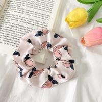 China Oversized Chiffon Hair Scrunchies Lemon Printed Fruit Elastic Hair Ties 500pcs MOQ for sale