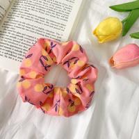 China Oversized Chiffon Hair Scrunchies Lemon Printed Fruit Elastic Hair Ties 500pcs MOQ for sale