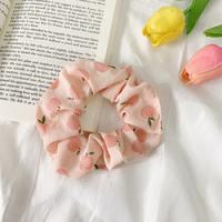 China Oversized Chiffon Hair Scrunchies Lemon Printed Fruit Elastic Hair Ties 500pcs MOQ for sale