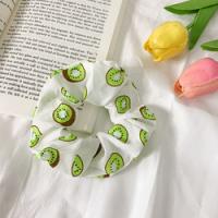 China Oversized Chiffon Hair Scrunchies Lemon Printed Fruit Elastic Hair Ties 500pcs MOQ for sale