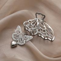 China Alloy Butterfly Hair Claw Clip 10cm French Pendant Elegant Shark Hair Accessories for Women for sale