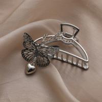 China Alloy Butterfly Hair Claw Clip 10cm French Pendant Elegant Shark Hair Accessories for Women for sale