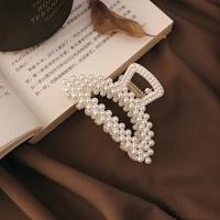 China Elegant Pearl Hair Clip Claw Alloy Electroplate Women Hair Accessories 10cm for sale
