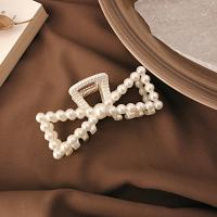 China Elegant Pearl Hair Clip Claw Alloy Electroplate Women Hair Accessories 10cm for sale