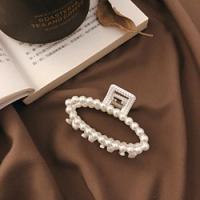 China Elegant Pearl Hair Clip Claw Alloy Electroplate Women Hair Accessories 10cm for sale